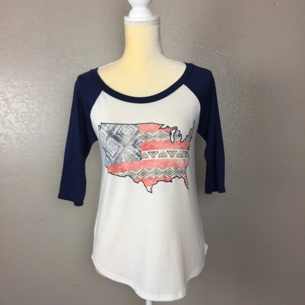 Red Camel | Tops | Red Camel Southwestern Usa Map Raglan Tee Shirt ...